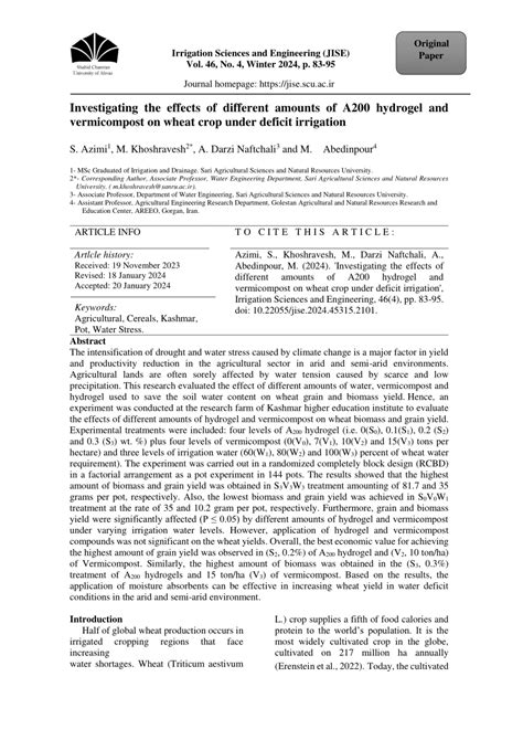 Pdf Investigating The Effects Of Different Amounts Of A200 Hydrogel