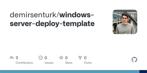 Github Demirsenturkwindows Server Deploy Template