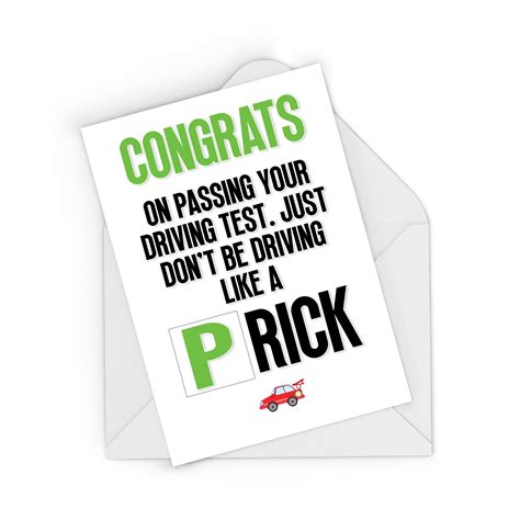 Funny Passed Driving Test Card Congrats On Passing Your Etsy