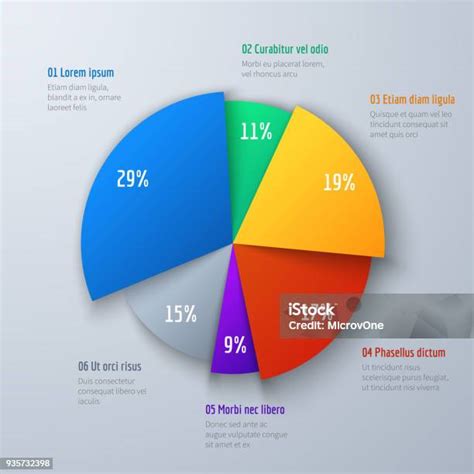 비즈니스 프레 젠 테이 션 및 사무에 대 한 3 차원 원형 정보 차트 Infographic 벡터 요소 개념에 대한 스톡 벡터 아트 및 기타 이미지 Istock