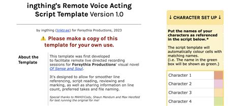 Ingthings Remote Va Script Template Of Sense And Soul By Forsythia