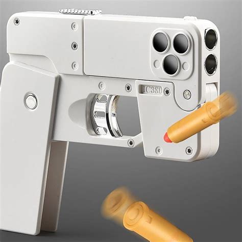 Folding Mobile Phone Pistol With Bullet Folding Toy Gun Iphone Shape