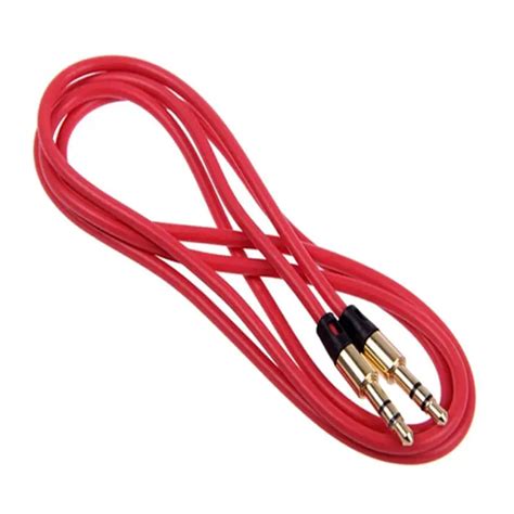3 5mm Aux Auxiliary Cord Male To Male Stereo Audio Cable For Cell Phones PC MP3 1M Length Red In