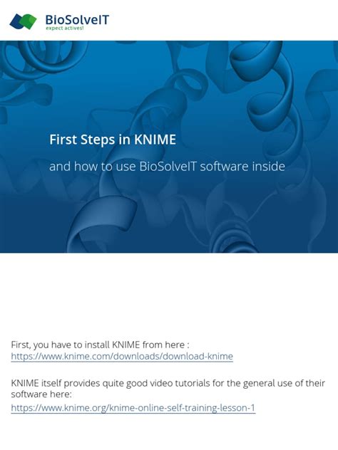 First Steps In Knime Pdf Docking Molecular Ligand Biochemistry