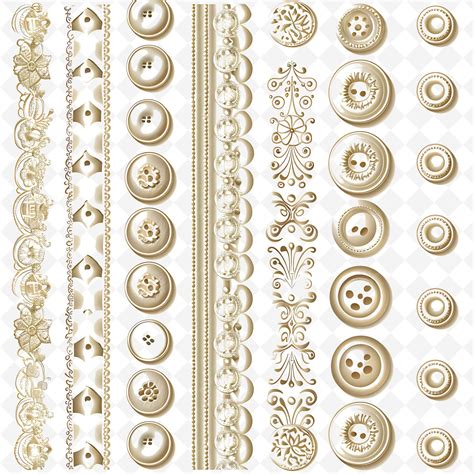 Elegant Thread With Vintage Buttons And Lace Trims On It Dec Png Natural Inspired Flat