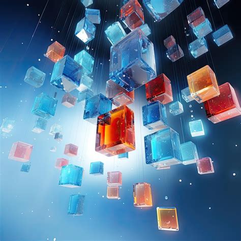Premium AI Image Abstract Composition Of Floating Prisms And Cubes