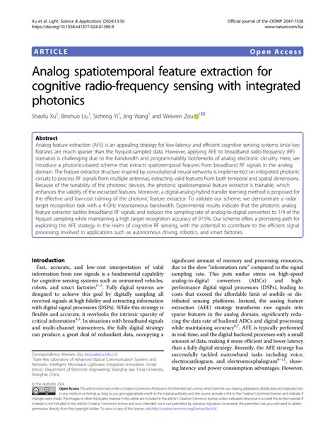 Pdf Analog Spatiotemporal Feature Extraction For Cognitive Radio