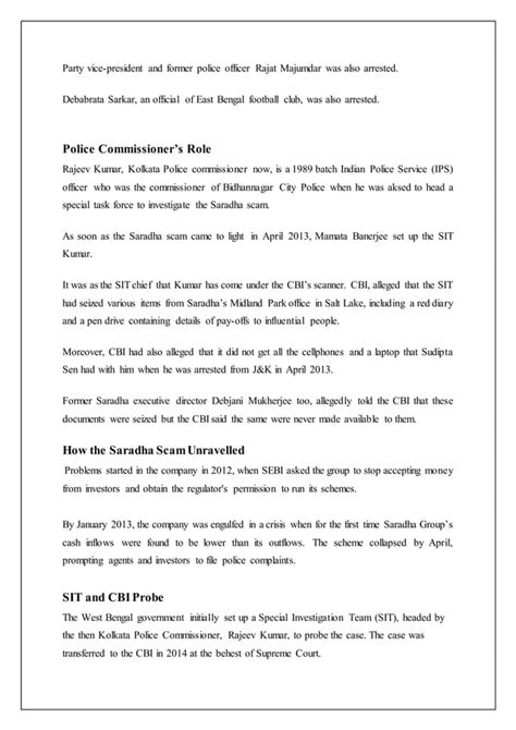 “saradha Group Sg Financial Scandal” Docx