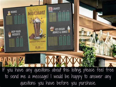 digital menu display tv menu board templates static menu board template food menu restaurant