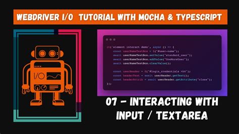 07 interacting with input textarea webdriverio mocha framework