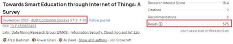 Afzal Badshah Phd On Linkedin The Impact Of The Acm Computing Survey