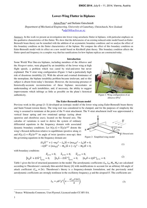 Pdf Lower Wing Flutter In Biplanes