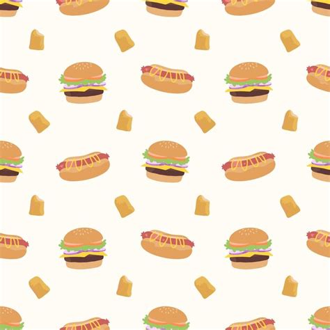 패스트푸드 일러스트 프레임 배경 프리미엄 벡터