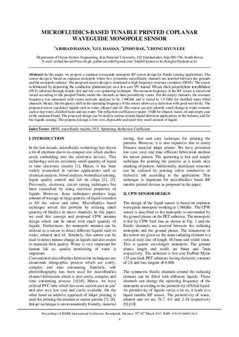 Pdf Microfluidics Based Tunable Printed Coplanar Waveguide Monopole Sensor Arshad Hassan