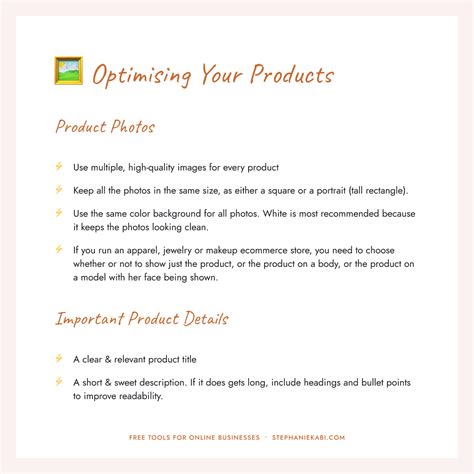 Ecommerce Product Page Checklist Stephanie Kabi