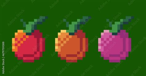 Green Screen Of Food Fruit Food Bits Pixel Slowly Appeared And
