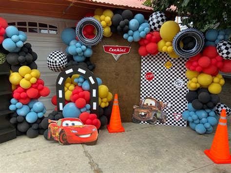 Lightning Mcqueen Birthday Backdrop Cars Theme Birthday Party Car Birthday Theme Cars
