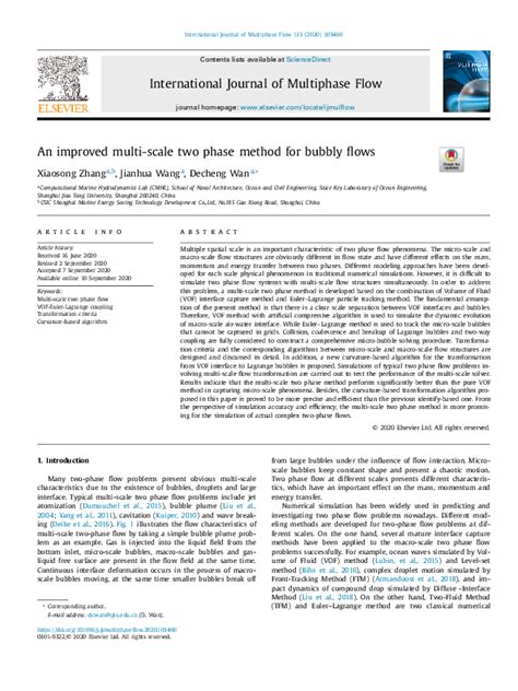 Pdf An Improved Multi Scale Two Phase Method For Bubbly Flows