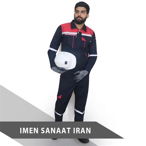 لباسکار طرح توسان سفارشی رنگ سرمه ای قرمز کد 1015 ایمن صنعت ایران