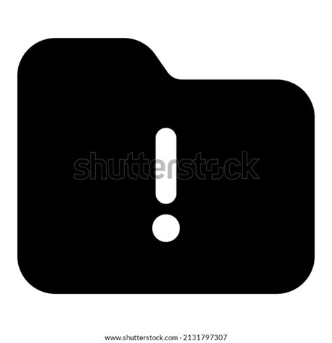 Error Folder Icon Black Color Stock Vector Royalty Free 2131797307