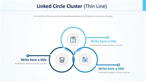 Linked Circle Cluster Diagram Thin Line