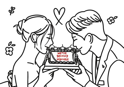 웨딩사진 라인드로잉41 일러스트 포트폴리오 크몽