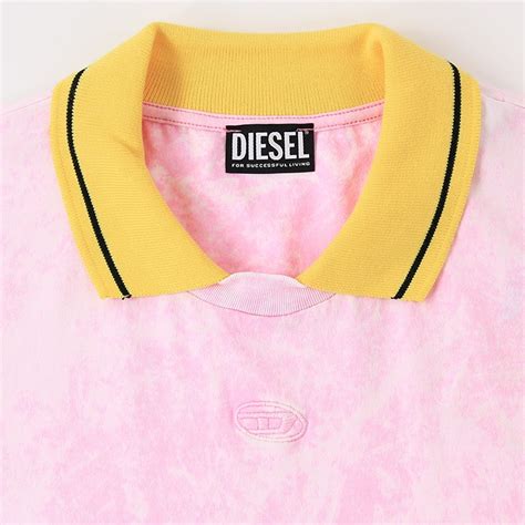 【楽天市場】 Diesel ディーゼル メンズ タイダイトリートメント オーバルd刺繍 襟付き半袖tシャツ カットソー【t Justol】【サイズs】【1サイズ程大きめのサイズ感】【ピンク