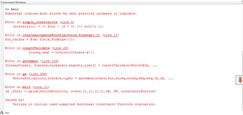 optical optimization by matlab stack overflow