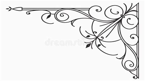 Ornate Decorative Corner Design Floral Scrolling Elements Vector Design Generative Ai Stock