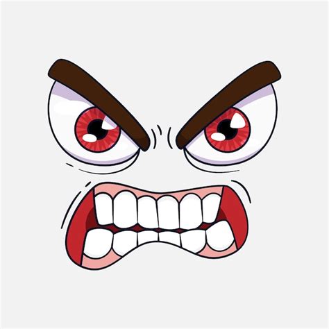 Premium Vector Hand Drawn Angry Eyes Cartoon Illustration