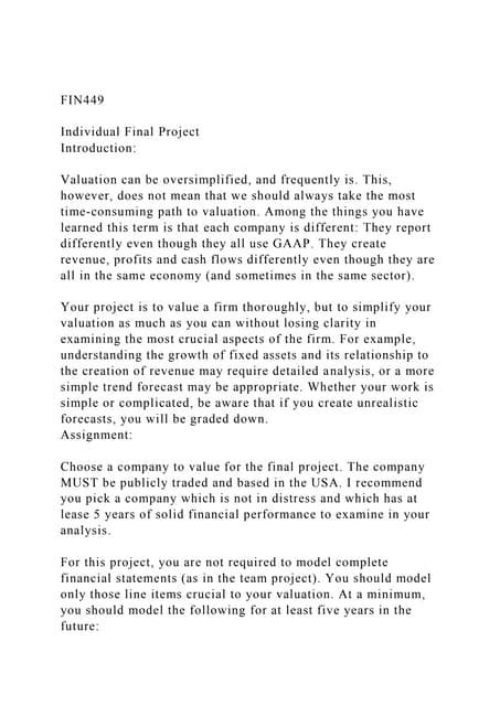 Fin449individual Final Projectintroductionvaluation Candocx