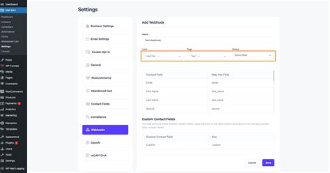 mail mint incoming webhooks settings wpfunnels