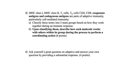 Solved MHC Class I MHC Class II T Cells Tu Cells CD Chegg