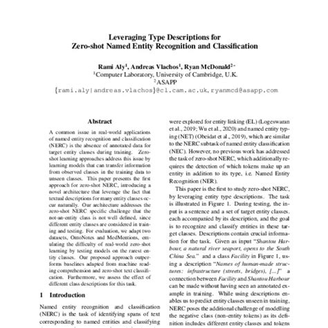 leveraging type descriptions for zero shot named entity recognition and