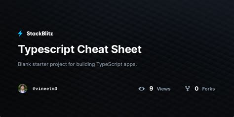 Typescript Cheat Sheet Stackblitz