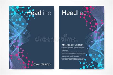 Scientific Brochure Design Template Vector Flyer Layout Molecular Structure With Connected
