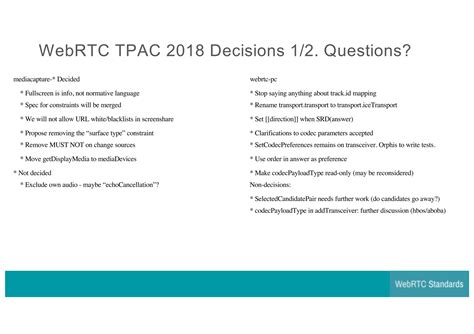 Webrtc Standards And Implementation Qanda All You Wanted To Know About