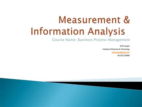 Measurement And Information Analysis Ppt