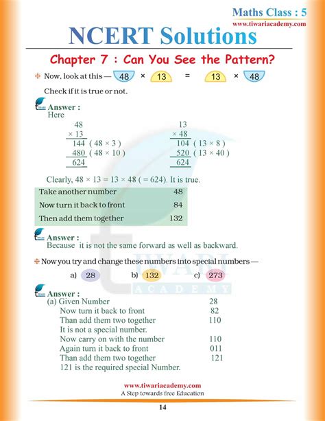 Ncert Solutions For Class 5 Maths Chapter 7 Can You See The Pattern