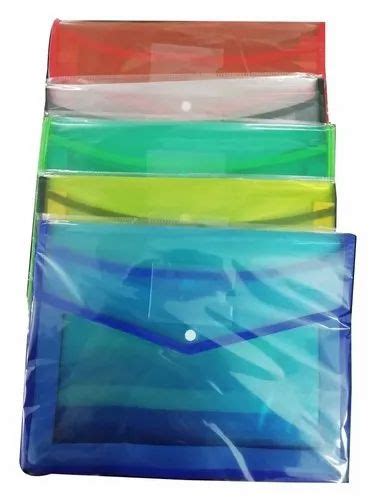 Jinay Plastic Transparent Button File Folder Paper Size A4 Packaging Type Packet At 25