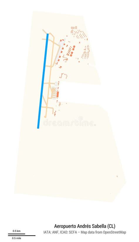 Map Of Airport Aeropuerto Andres Sabella Iata Code Anf Stock Image