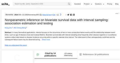 Citation Report Nonparametric Inference On Bivariate Survival Data