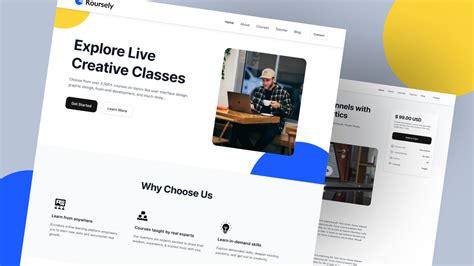 web design for online course platform figma
