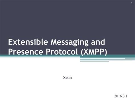 Extensible Messaging And Presence Protocol Xmpp Pdf