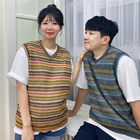 빈스데이 롤리팝 스트라이프 니트 조끼 5color