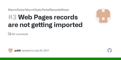 web pages records are not getting imported · issue 3 · mscrmtools