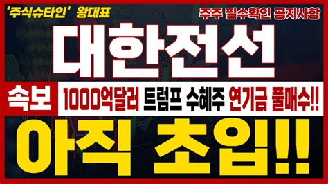 대한전선 주가전망 🔴단독 1000억달러 트럼프 수혜 받더니 연기금 풀매수 시작됐다 아직 초입입니다 대한전선