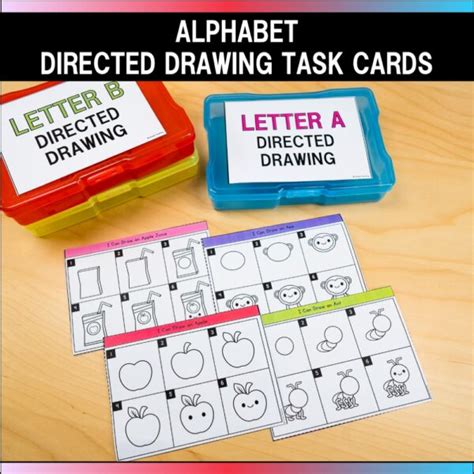 Alphabet Directed Drawing Task Cards Bundle United Teaching