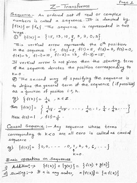 z transform hand written pdf