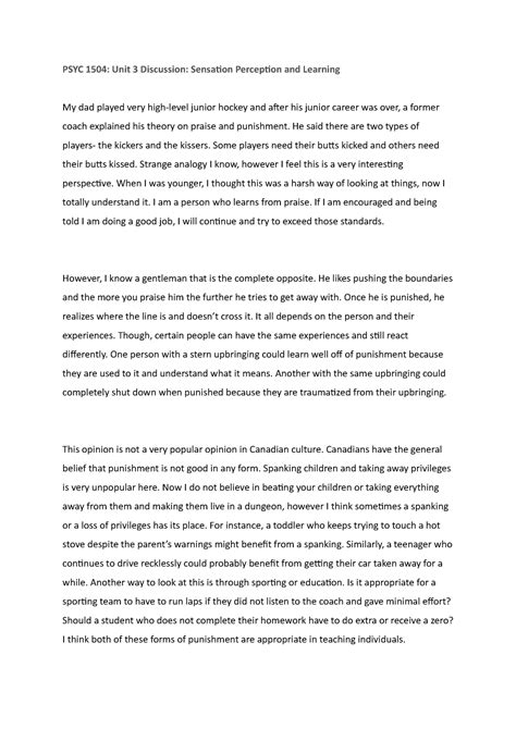 Psyc 1504 Unit 3 Df Assignment Number 27 Psyc 1504 Unit 3 Discussion